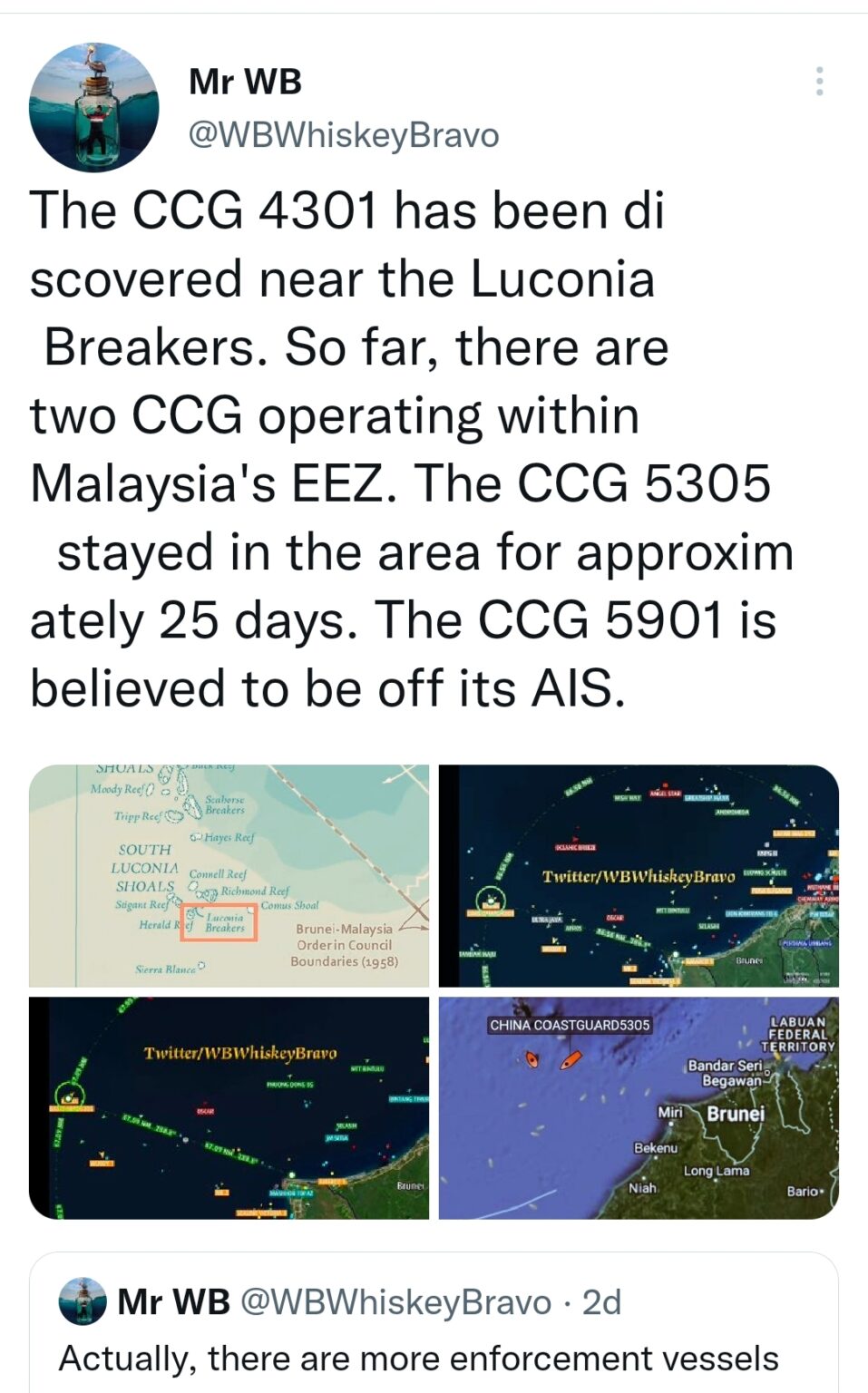 Kapal-Kapal Pengawal Pantai China Di Dalam Perairan ZEE Malaysia ...