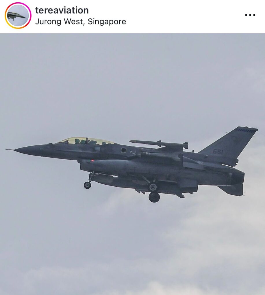 Singapore’s F-16D+ Fighter Jet Spotted Carrying Python-5 Air-to-Air ...